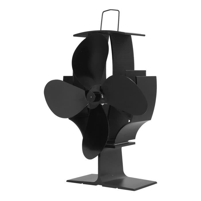 Cikonielf Stove Fan, 4 Blades Aluminum Fireplace Fan for Living Room ...