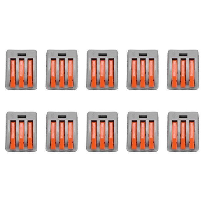 Dilwe connecteur de bornier 10Pcs Bornier Levier à Ressort Push Fit ...