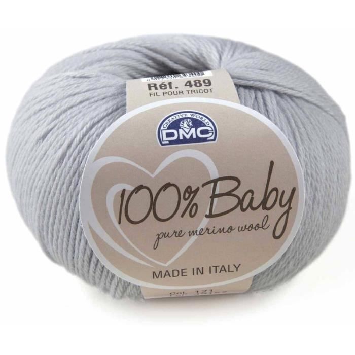 Laine Layette - DMC - 100 % Baby - 50 g - Couleur 121 - Gris ...