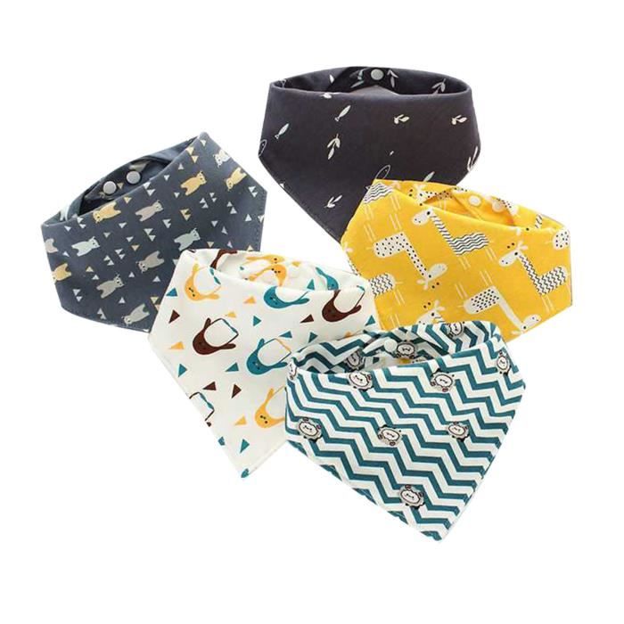 Bavoirs de bave de bébé DRFEIFY - Lot de 5 en pur coton doux et ...
