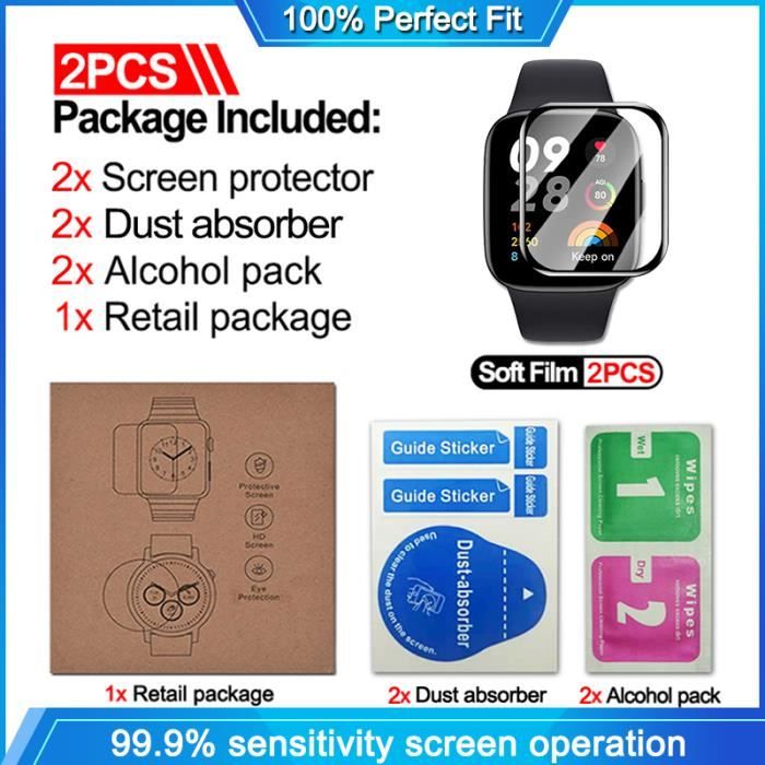 Film à bords incurvés plus sensibles pour montre intelligente redmi watch 2 3 mi poco,protecteur ...
