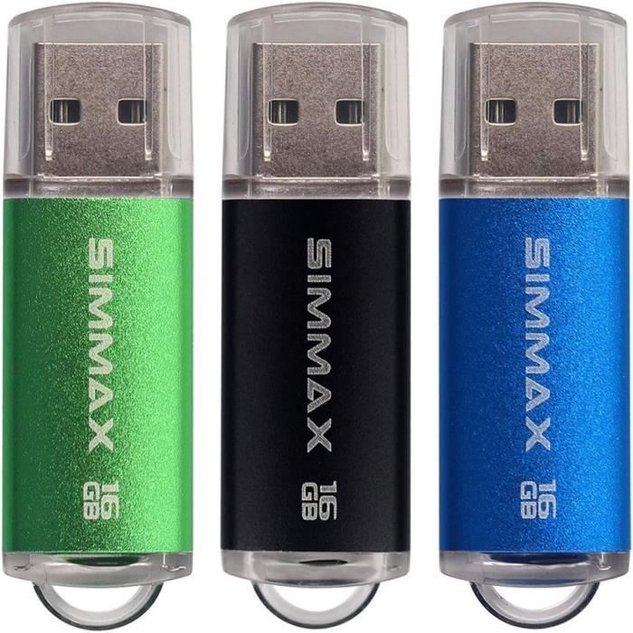 Clé Usb 16 Go Lot De 3 Mémoire Stick Usb 2.0 Flash Drive Pivotant ...