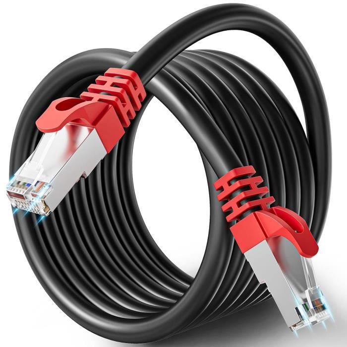 Cable Ethernet 15m, Cat 7 Cable Rj45 Haut Débit 15 Mètres Long 10Gbps ...