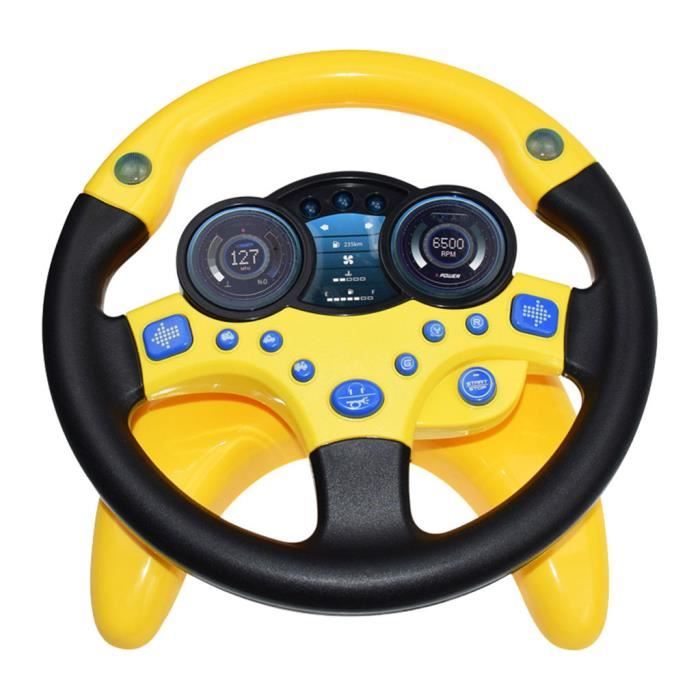 Volant Simulé Pour Enfants Copilot Avec Jeux De Rôle Jaune - Cdiscount ...