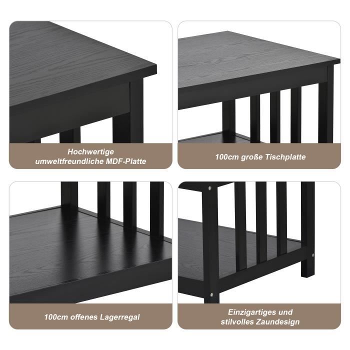 RHO - Table de salon - table basse avec une grande étagère - table d ...