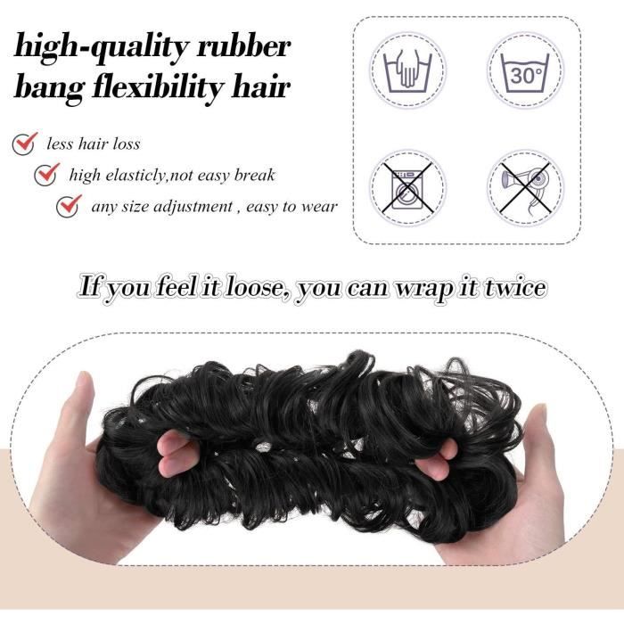 Postiche Chignon Cheveux Naturel Chignon Effet Decoiffe Méchés Bouclé ...