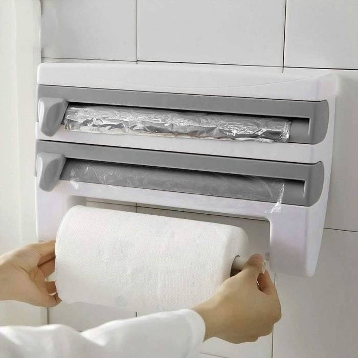 Porte-Rouleau Mural avec étagère Porte-Rouleau de Cuisine avec Coupe ...