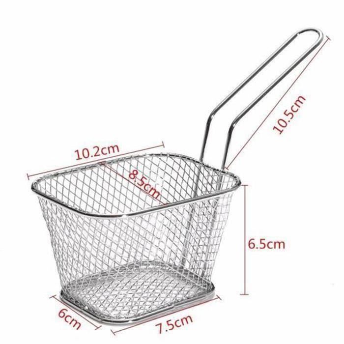 8 Minis Paniers à Frites Individuels - Inox - 10x8x7 cm - Cdiscount Maison