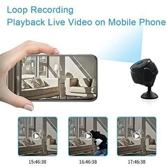 Mini Caméra Caméra Espion Caché WiFi HD Minuscule IP Caméra Nounou Cam ...
