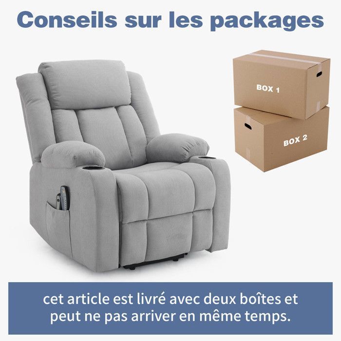 Fauteuil releveur Fauteuil de Relaxation électrique massant inclinable ...