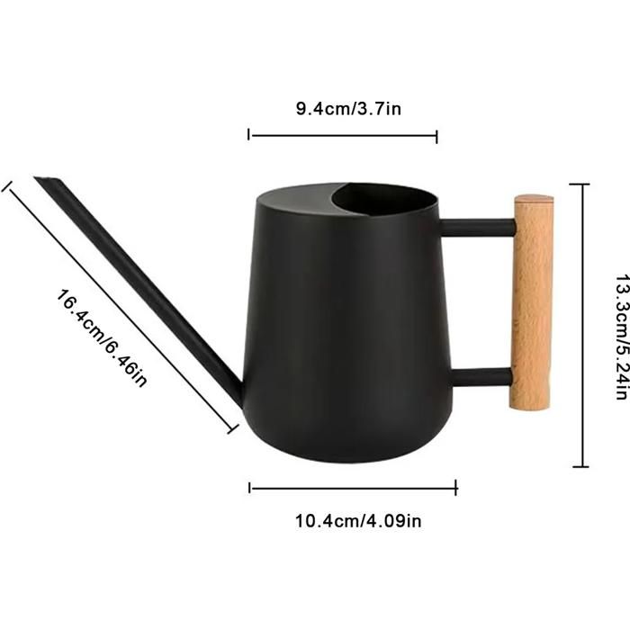Arrosoir - YYV - 1000ml - Acier inoxydable - Manche en bois - Bec long ...