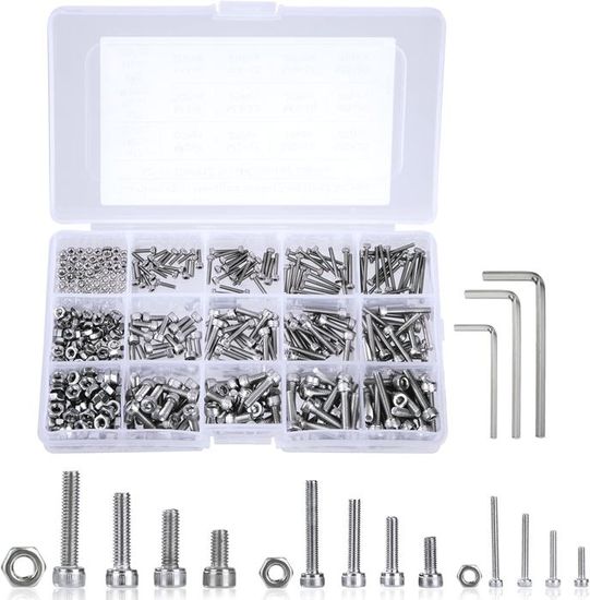 Coffrets Boulons Et Écrous M2 M3 M4 Vis En Acier Inoxydable Bouton Tête Hexagonale Socket ...