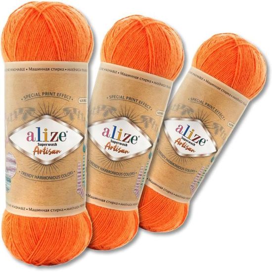 Alize 3 X 100 G Superwash Artisan Pelote De Laine Pour Chaussettes ...