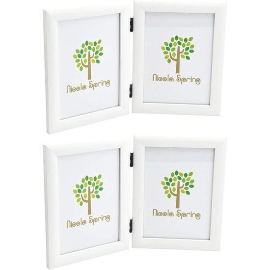 Double Cadre Photo Pliant de 5x7 de en Version Blanc. X2[756 ...