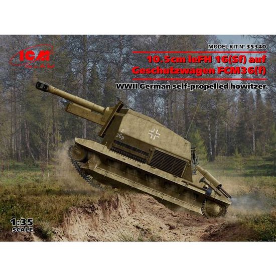 Maquette char - ICM - Icm - 10.5cm Lefh 16(sf) Auf Geschutzwagen Fcm36 ...