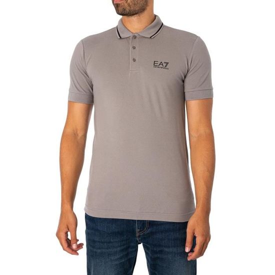 Polo À Bande De Col - EA7 - Homme - Gris Gris - Cdiscount Prêt-à-Porter