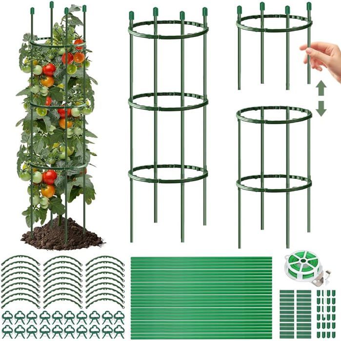 Tuteur pour tomates, concombres - Hauteur réglable - Jardinière ...