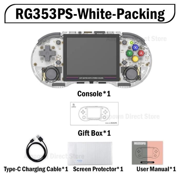 256G(35K Games) - Blanc - Console de jeu vidéo portable rétro RG353PS ...