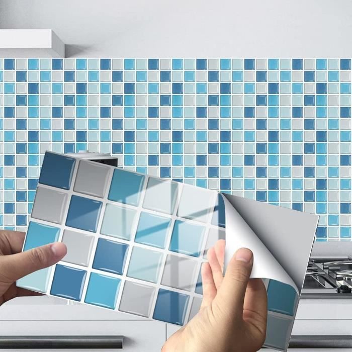 Hiseng 24-48 Pièces Rectangle Adhésive Décorative À Carreaux Pour Salle ...