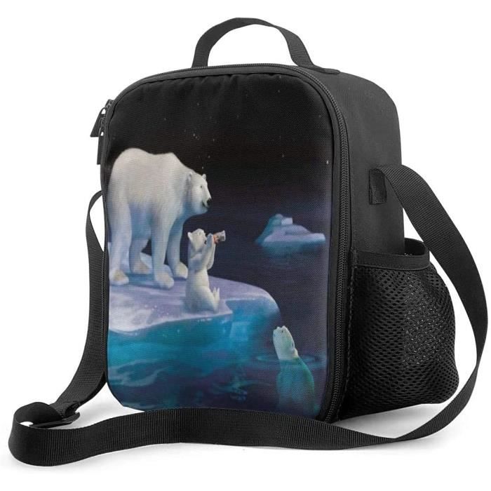 Sac à lunch isotherme en tissu Oxford - Cartoon Ours Polaire - Boîte de rangement étanche pour ...