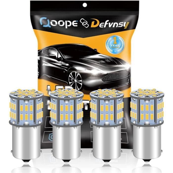 DEFVNSY Super Bright Blanc chaud 3000K 1156 BA15S 1141 1003 7506 54-SMD Ampoules LED pour feux ...