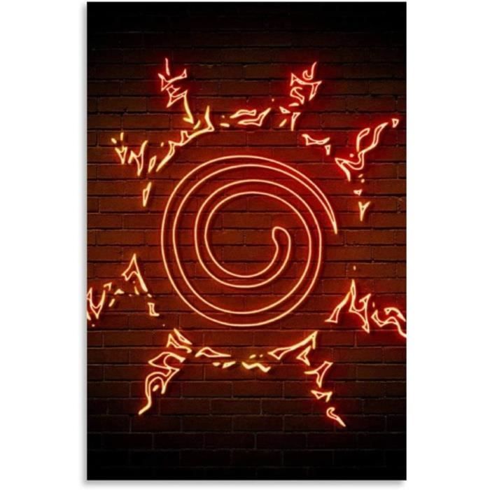 Poster Naruto Kyubi Seal Neon Logo Poster d233coratif sur toile pour ...