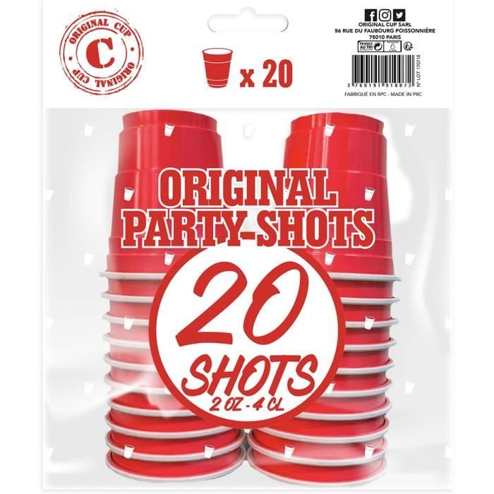 Pack De X20 Original Red Shot Cups Officiels | Shots Américains 4Cl ...