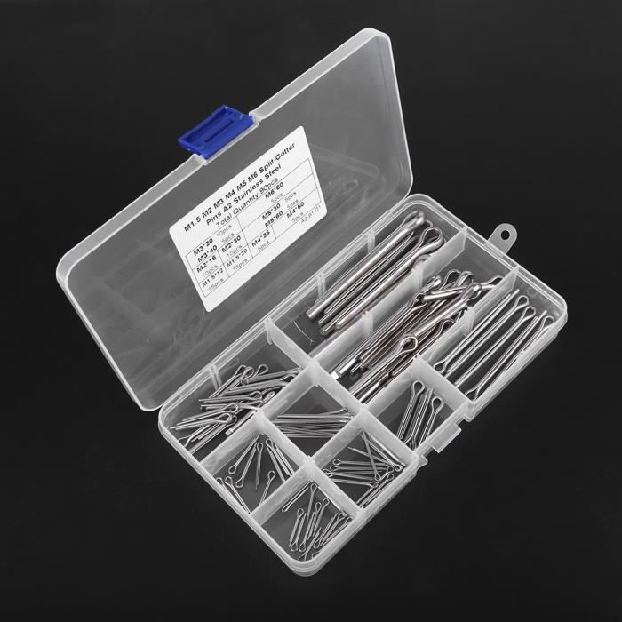 Kit de Goupilles Fendues - DIOCHE - 90Pcs - Métal - M1,5 à M6 - Bote ...