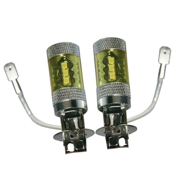 2x Indicateur Ampoule LED DRL 80W 6000K Lampe Jaune Antibrouillard ...