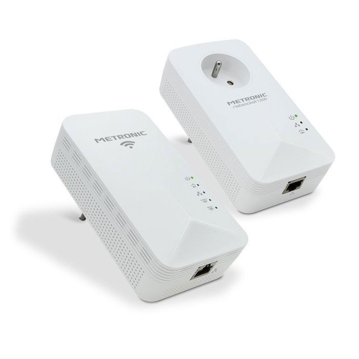 Metronic 495489 Prise CPL netsocket 1200 avec prise gigogne et CPL Wi ...