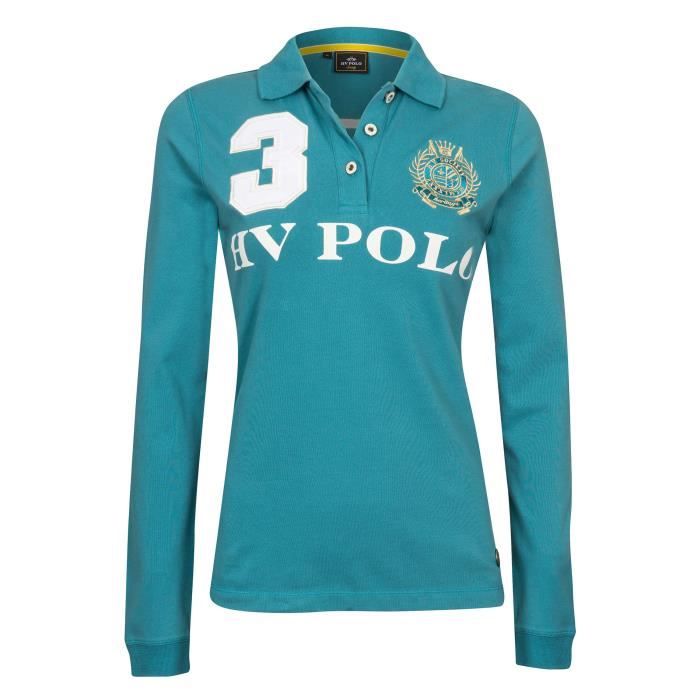 Polo d'équitation manches longues fille HV Polo Favouritas - lago blue - 14 ans - Cdiscount Sport