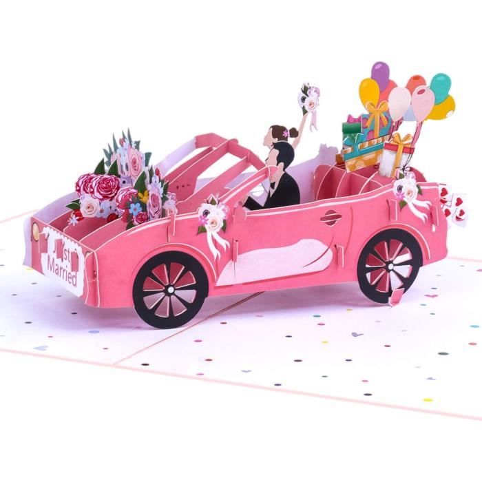Favour Pop Up® - Carte de vœux de mariage 3D - Carte de mariage joyeuse et originale - Fait à la ...