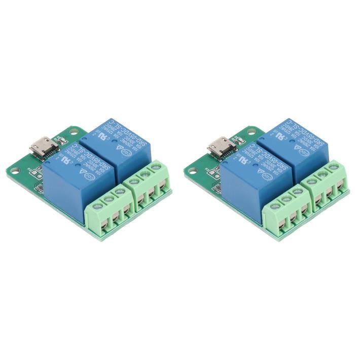 TMISHION Module de relais USB Module de relais 2 pièces 2 canaux 5V ...