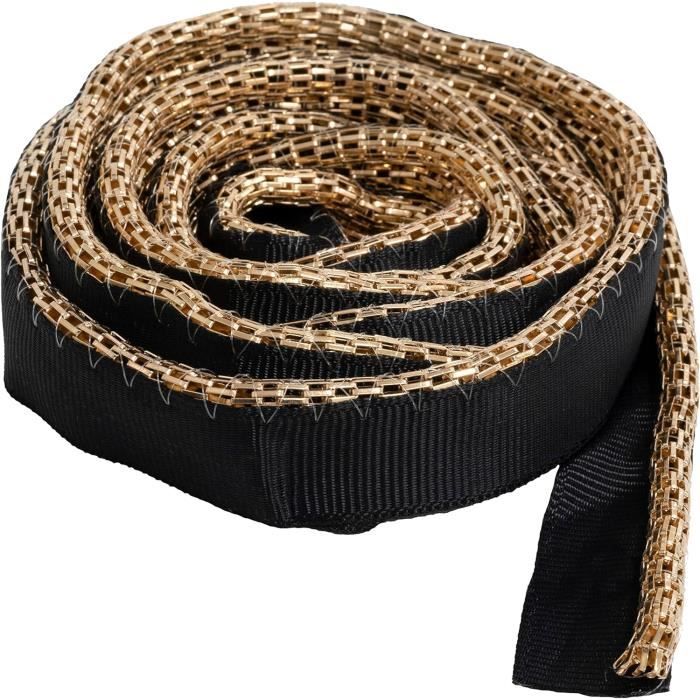 C60661 - Galon Bande Ruban 2 M X 15 Mm En Textile À Motif Métallique ...