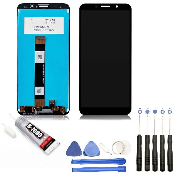 Ecran complet : Vitre tactile + ecran LCD compatible avec Huawei Y5P 2020 5.45" noir DRA-LX9 ...