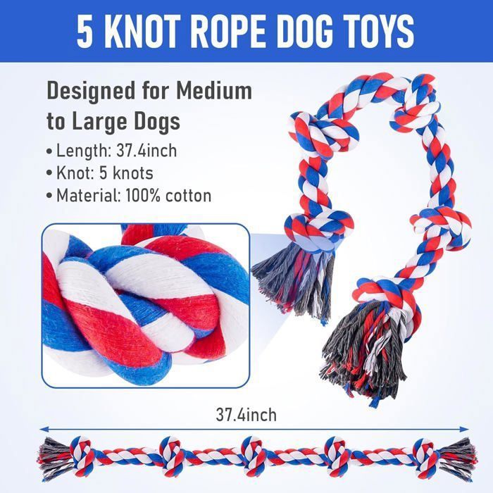 Corde de Jouet Chien Indestructible, 95 cm XXL Corde Chien pour Jouet d ...