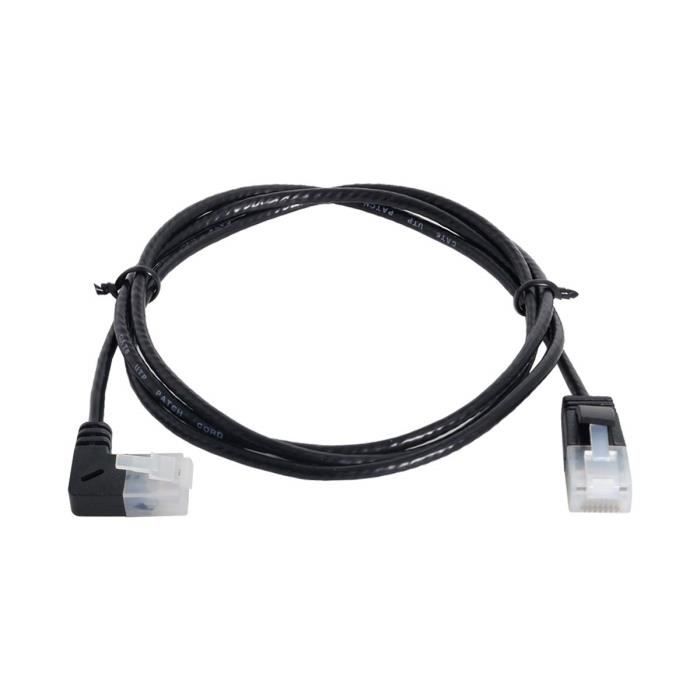 Câble Ethernet Cat6 ultra fin RJ45 à angle droit UTP Cordon de ...