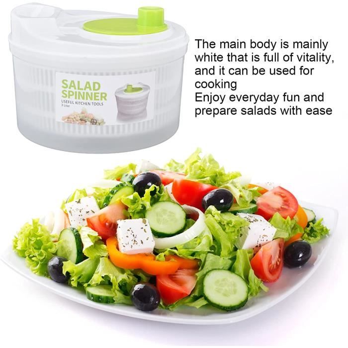 Essoreuse à salade, lave-légumes avec bol, système de vidange d'eau ...