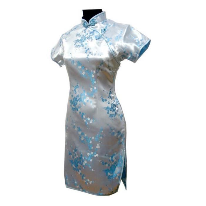 Robe,Robe Qipao traditionnelle chinoise noire, Sexy, courte, Cheongsam ...