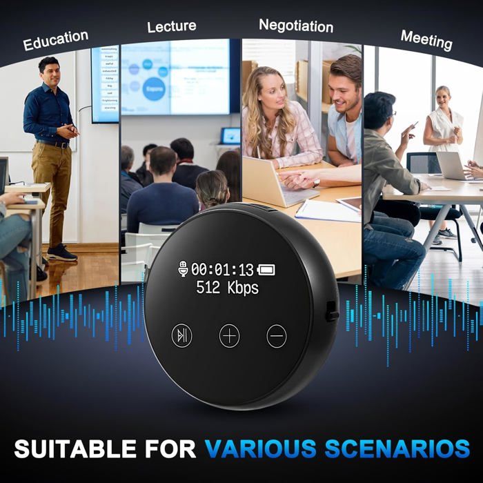 Enregistreur Vocal avec 64 Go de Mémoire, Micro Espion Appareil D ...