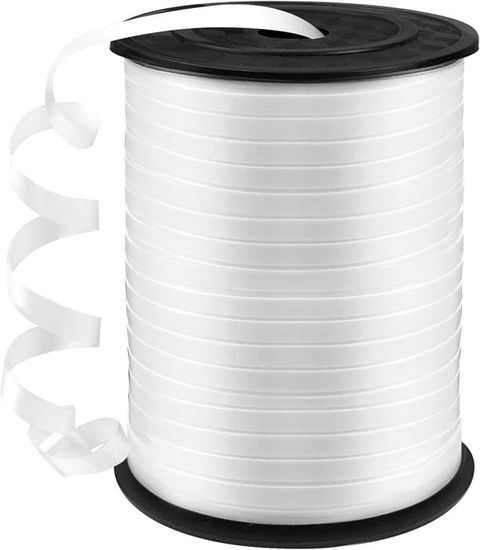 Une Bobine Bolduc Blanc Lisse - 450m x 5mm Ruban Cadeau blanc pour ...