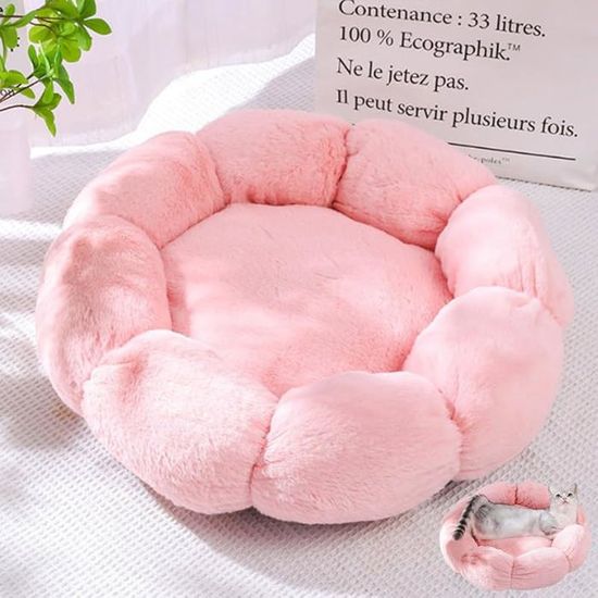 Panier Chien Peluche Coussin Chien Lit pour Chat, Forme Fleur Coussin ...