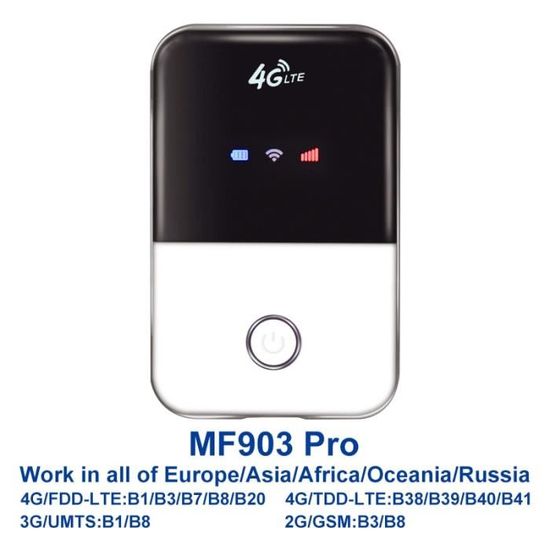 Couleur MF903 PRO ROTEUR WI-FI 4G - 4G, Modem Portable, Sans Fil, Avec Fente pour carte SIM ...