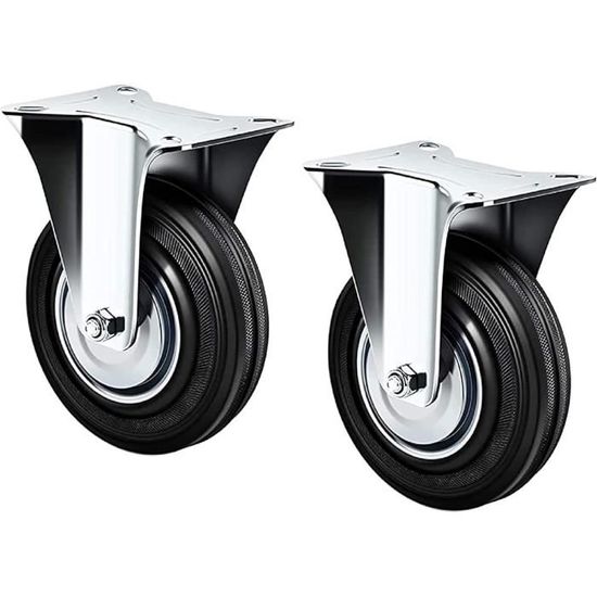 1600K1 - Paire De Roues Industrielles Avec Base Fixe, Diamètre 75 Mm ...