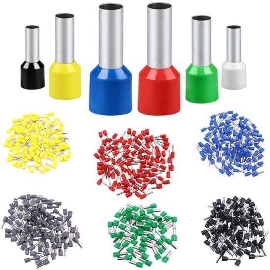 Lot de 100 embouts de câble isolants isolés pour sertir-sertir en ...