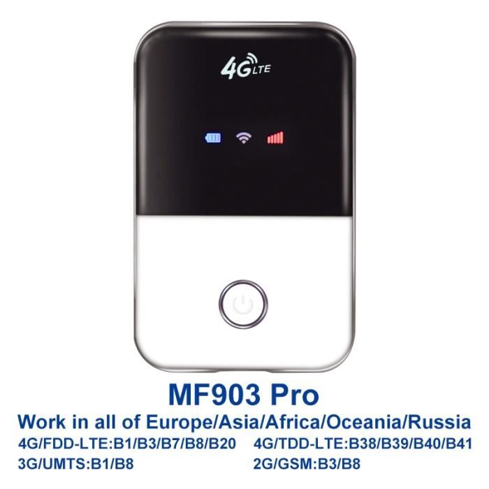 Couleur MF903 PRO ROTEUR WI-FI 4G - 4G, Modem Portable, Sans Fil, Avec Fente pour carte SIM ...