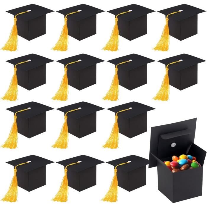 24 Pièces Boîte De Bonbons De Graduation,Boîte À Dragées Kraft En Forme ...