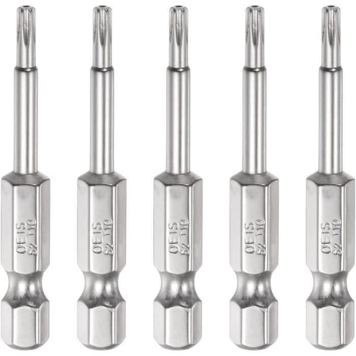 5pcs Sécurité Torx Morceau 1-4" Hex Shank 2" Long Drill Morceaux T10 ...
