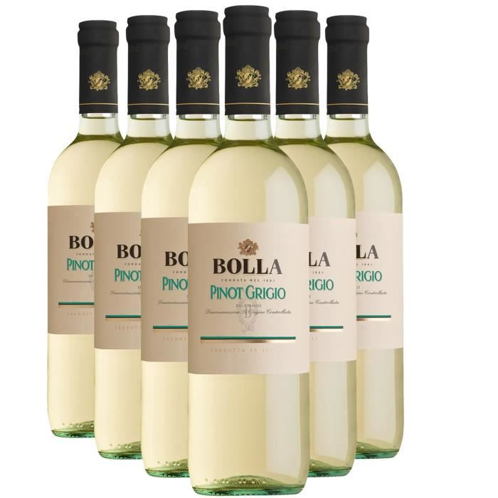 Delle Venezie Pinot Grigio Blanc 2022 - Lot de 6x75cl - Bolla - Vin DOC ...