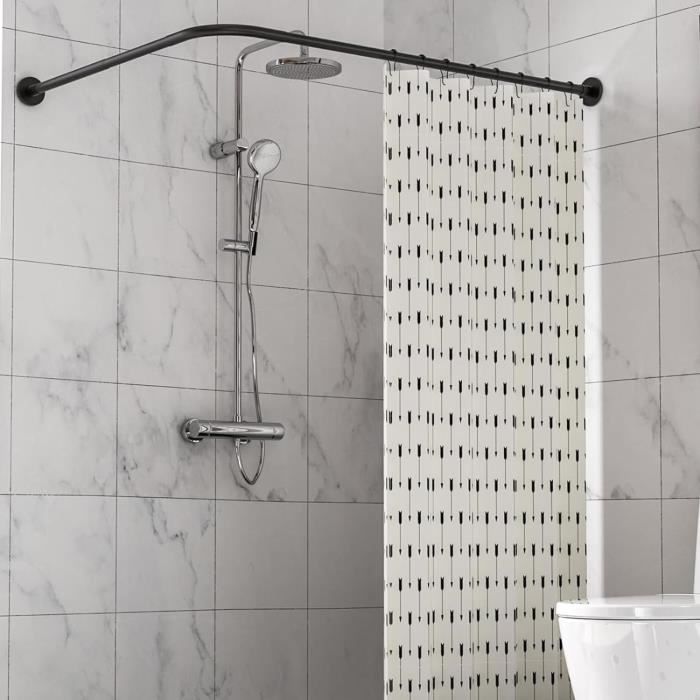 Barre De Douche Angle Universelle, Tringle À Rideau De Douche D'Angle ...